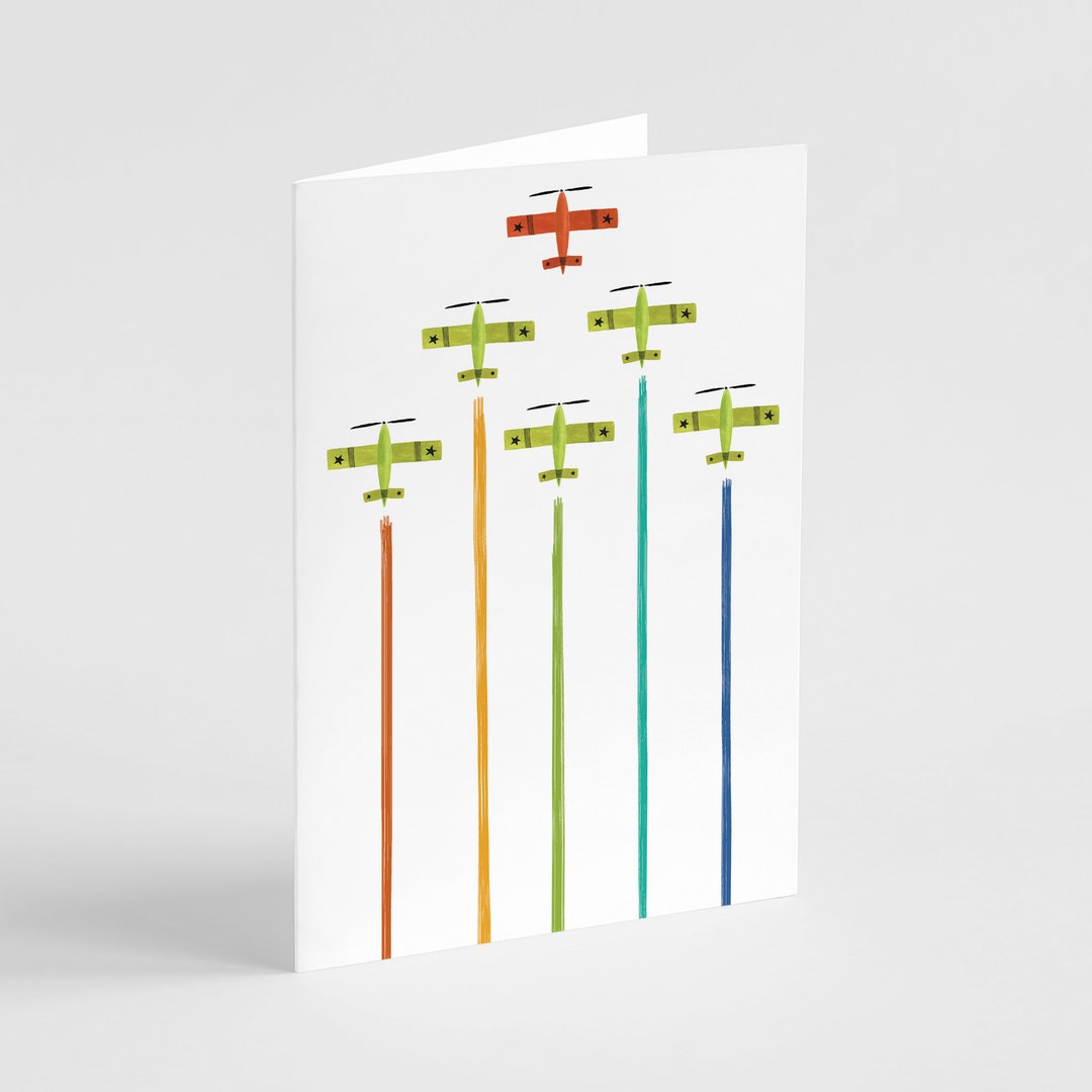 24-pack Aviation Enthusiast Greeting Cards Set – Colorful Airplane ...