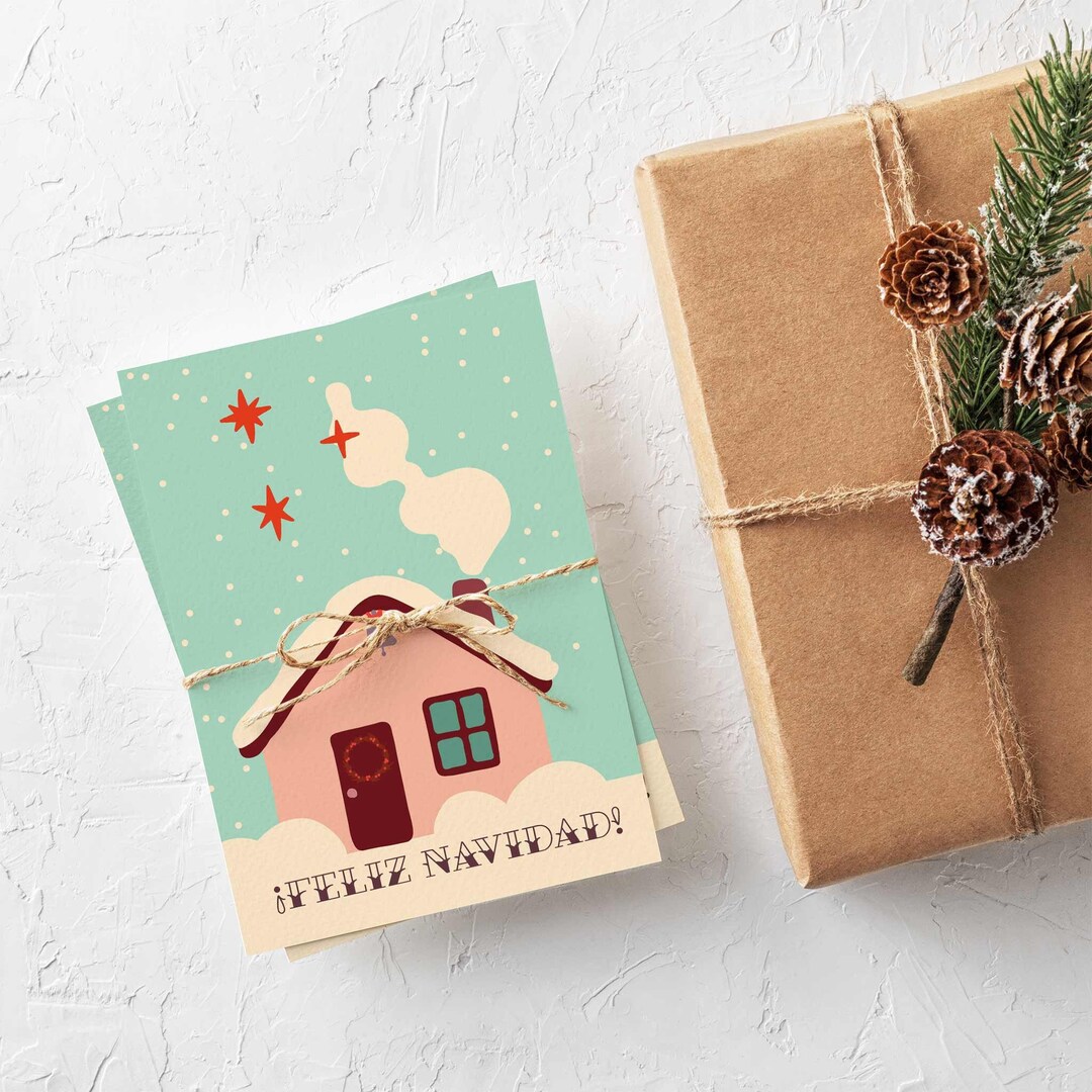 24 Tarjetas De Navidad ¡feliz Navidad! Y Sobres Blancos, Diseño Festivo ...