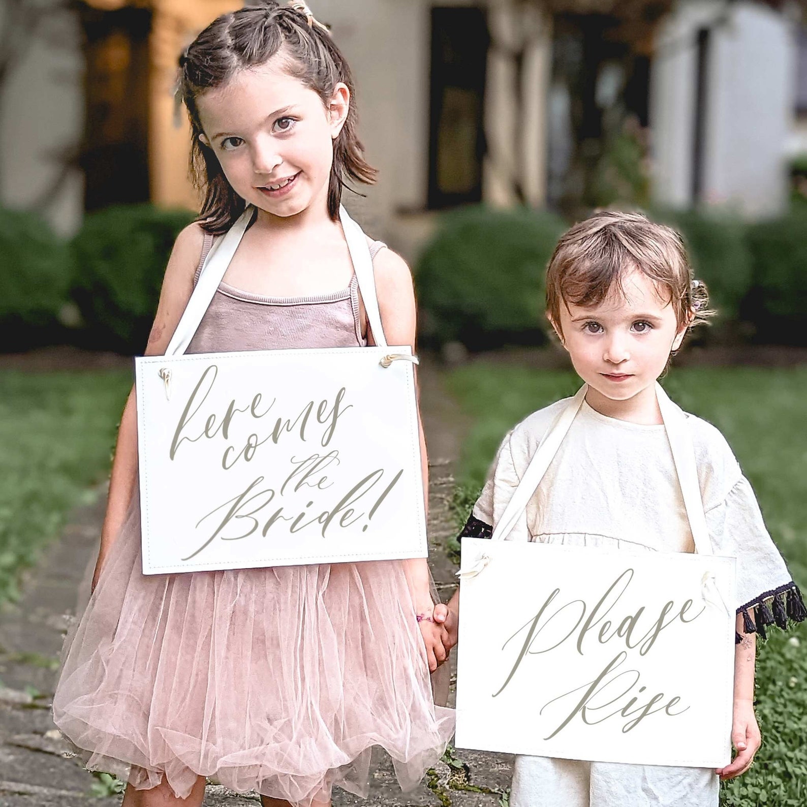Wedding Processional Sign Package - "here Comes the Bride" & "please ...
