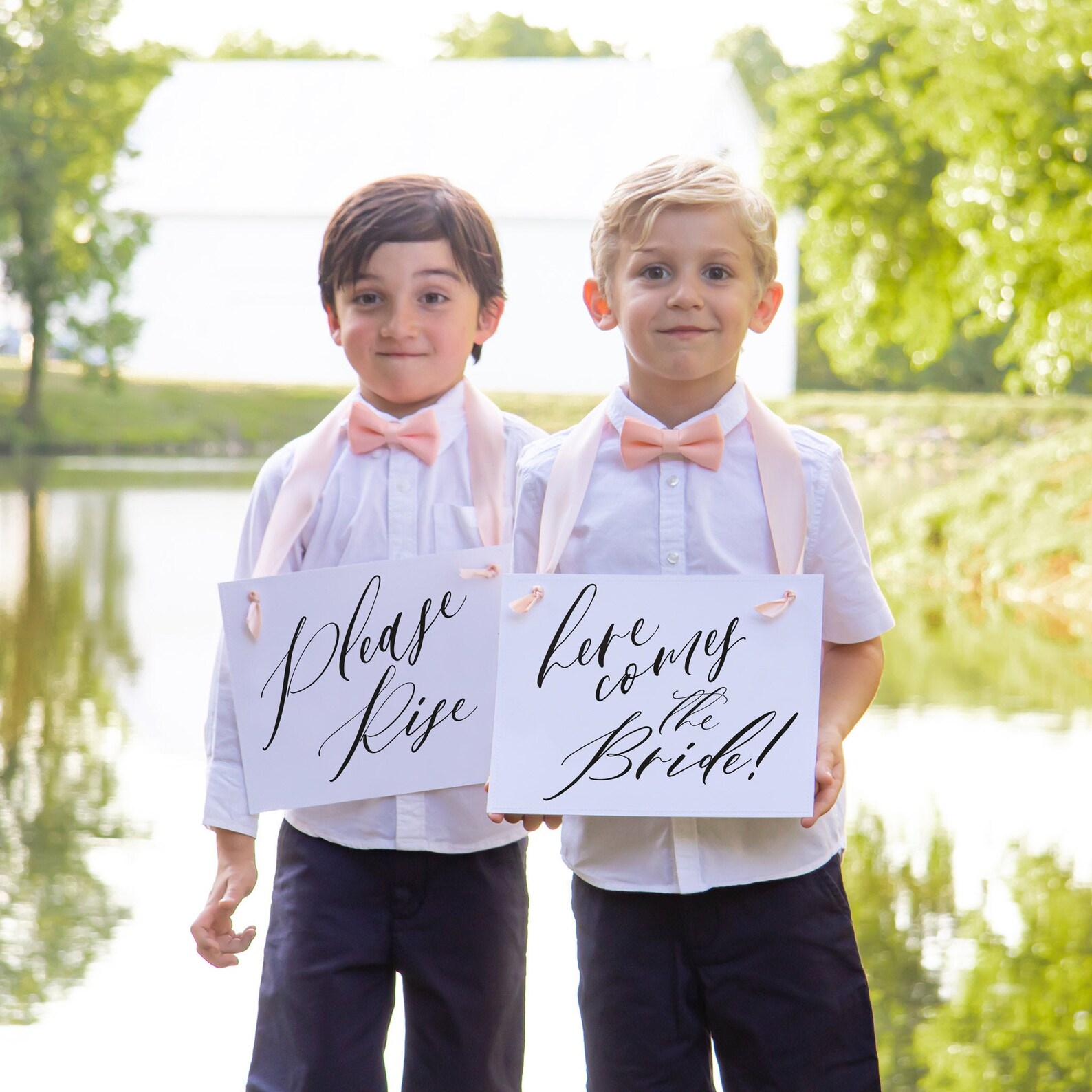Wedding Processional Sign Package - "here Comes the Bride" & "please ...