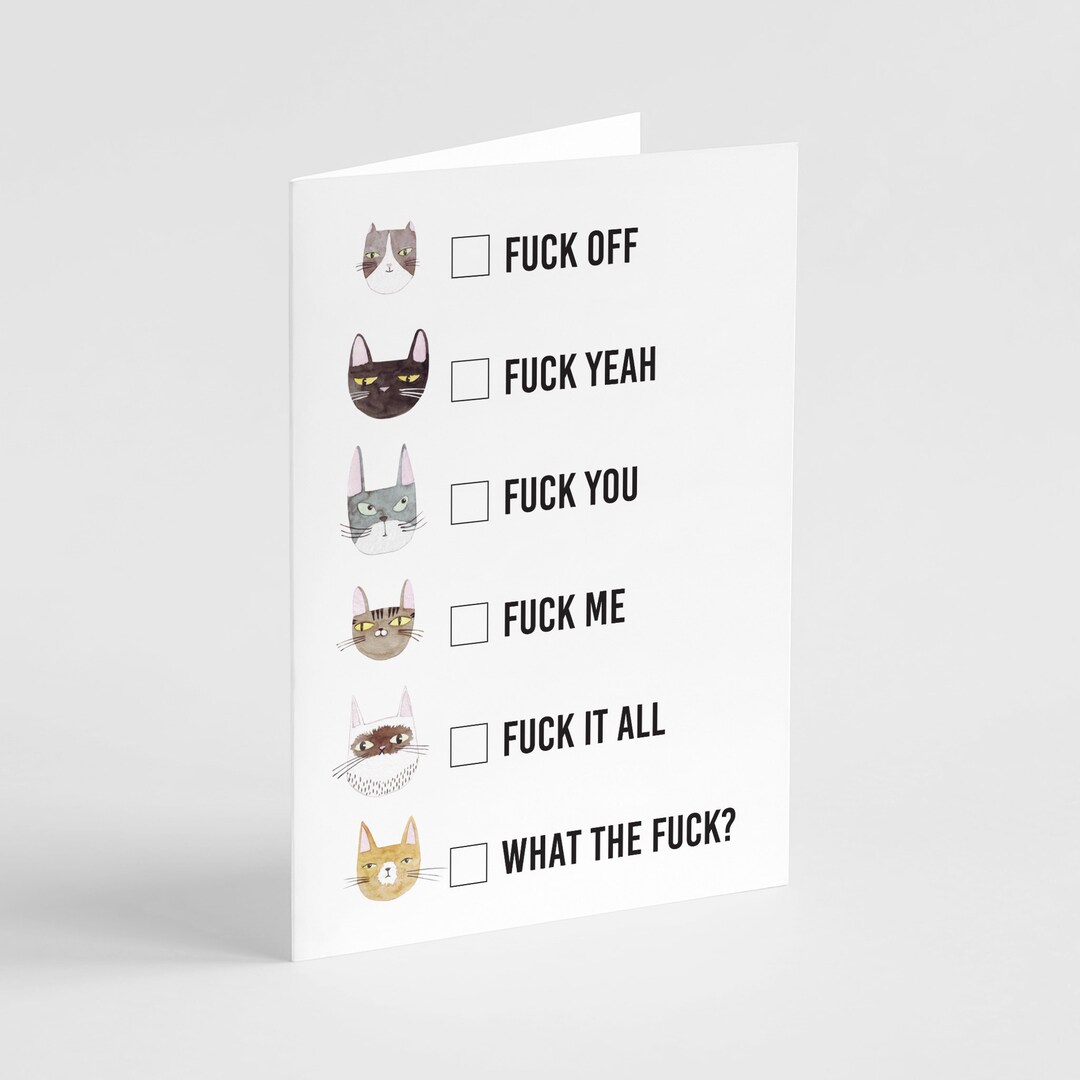 24 Funny Adult Greeting Cards + Envelopes | F*ck off | Check Box All ...