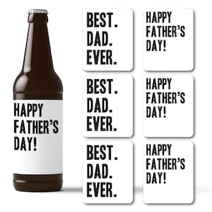 Best Dad Ever Beer Labels Father's Day Gift for Him 6 Pack - Etsy