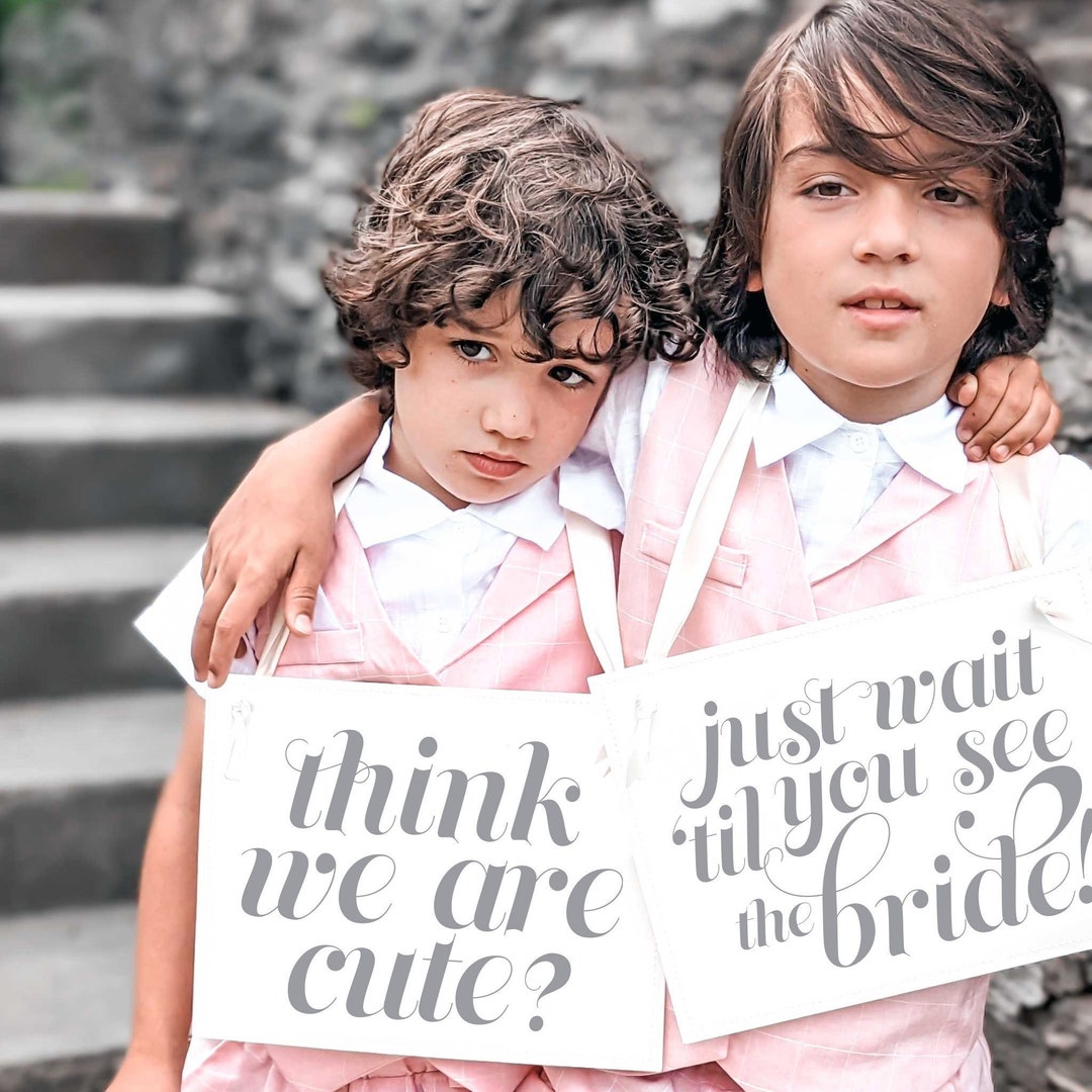 Set of 2 Ring Bearer Signs for Wedding Ceremony Children Walk Down ...