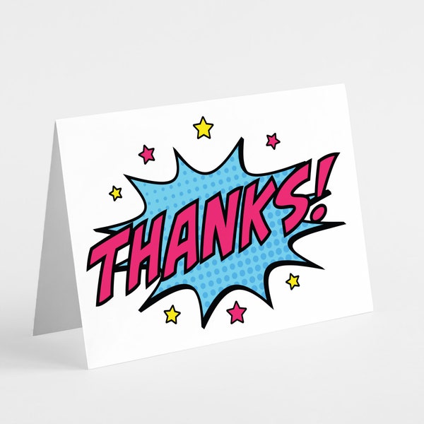 Comic Book Thank You Cards - Etsy
