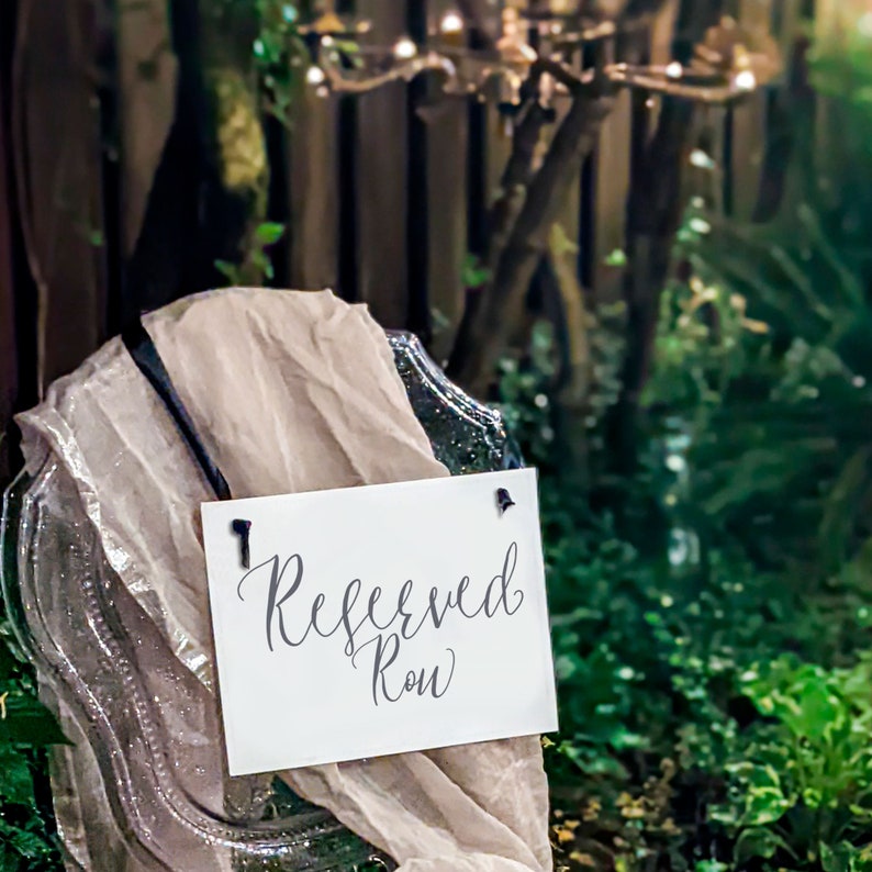 Reserved Row Sign Reserved Chair Sign for Wedding Ceremony - Etsy