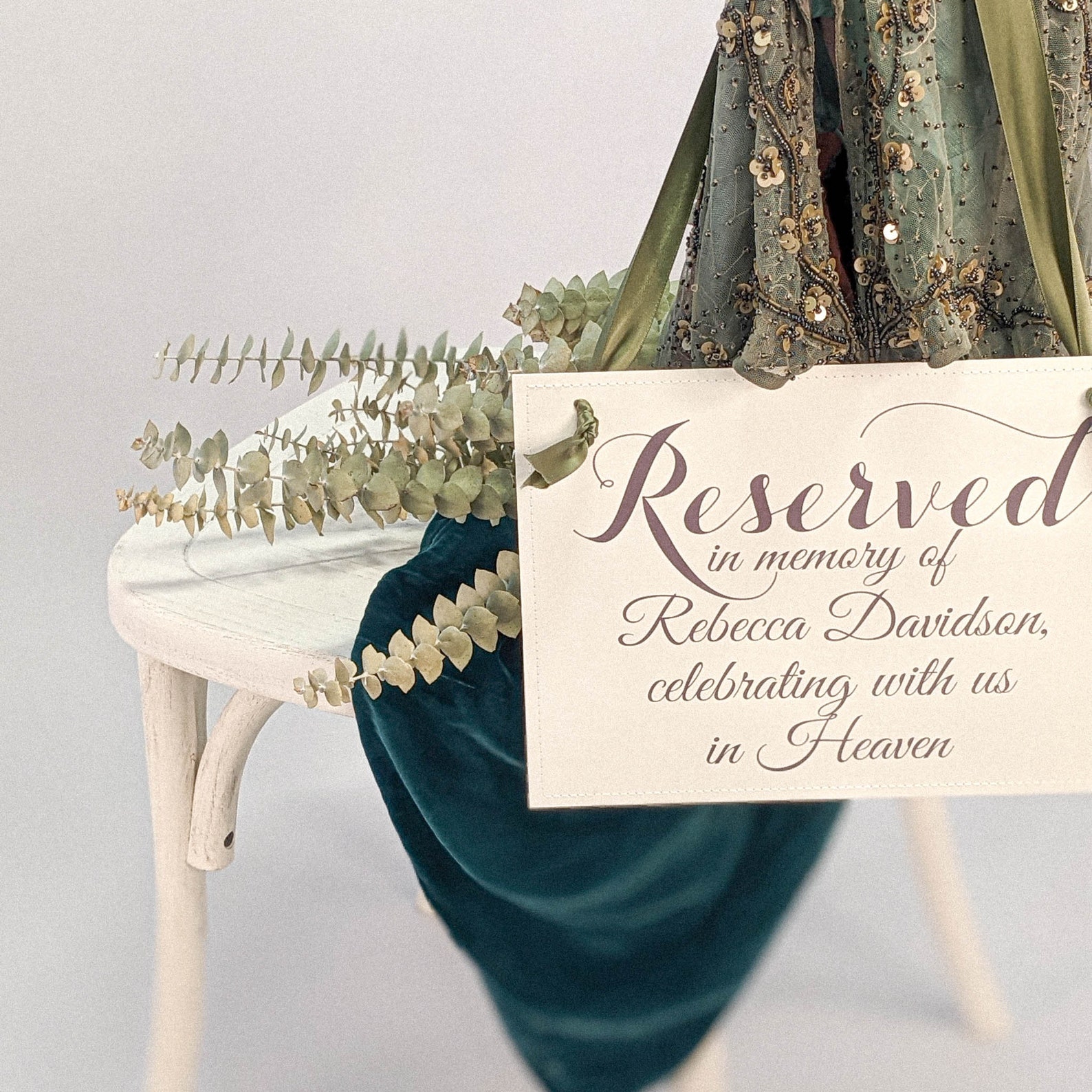 Personalized Memorial Sign Reserved in Memory of Name - Etsy