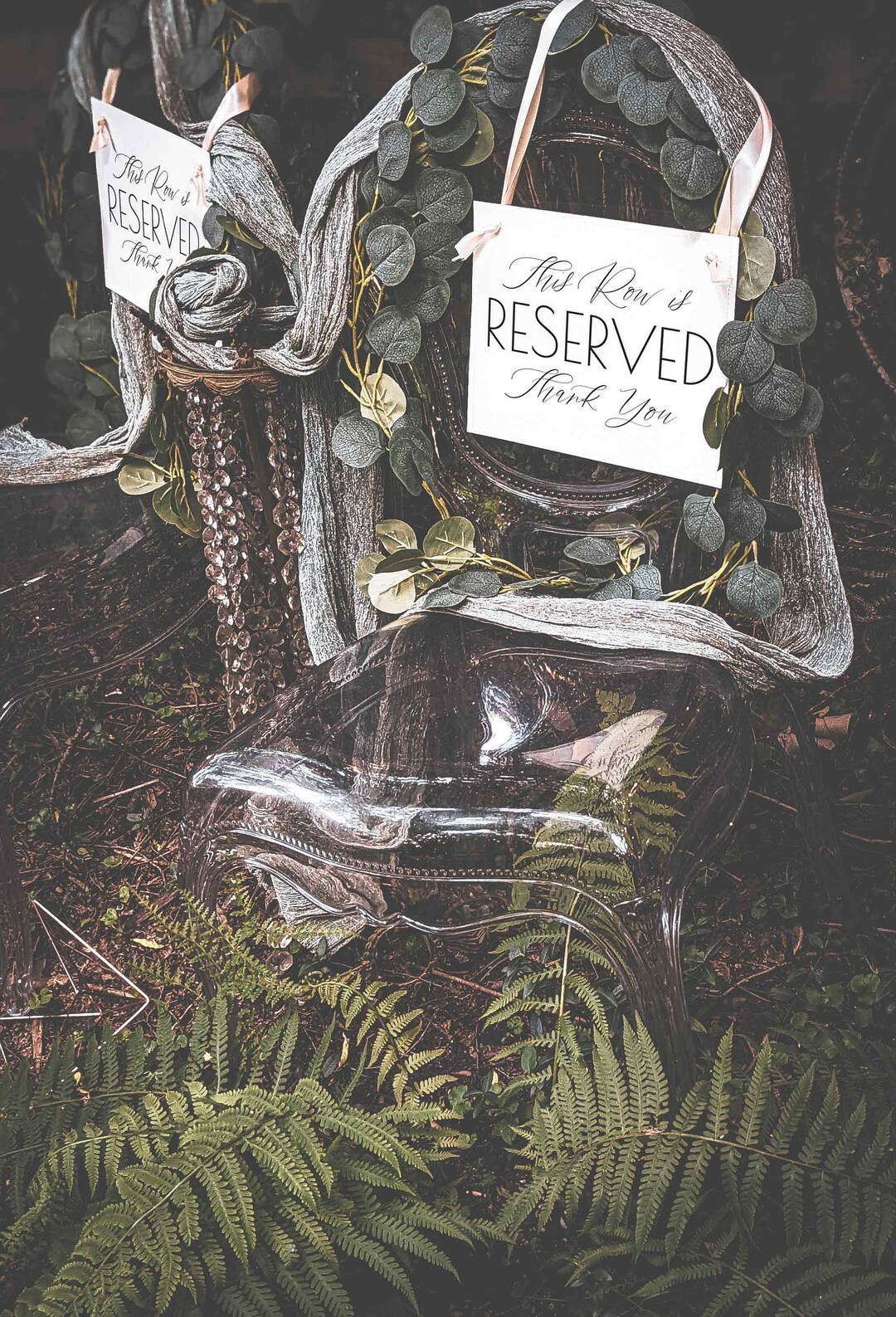 2 Reserved Row Signs Formal Wedding Ceremony Seat Signage - Etsy