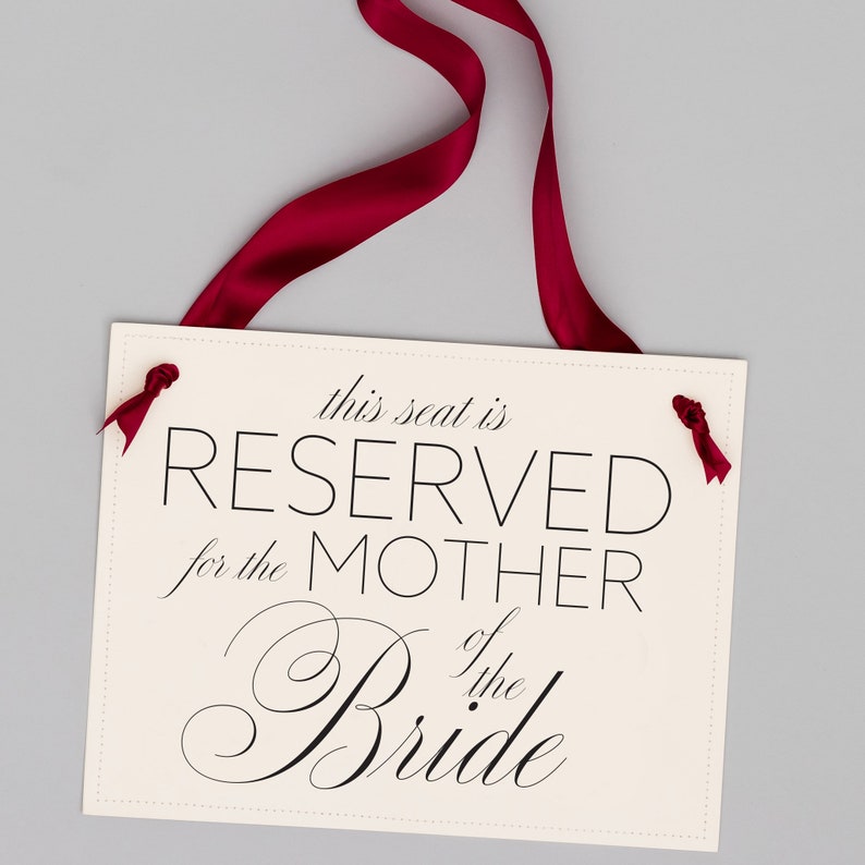 Reserved Seat Sign for Mother of the Bride | Wedding Ceremony Signage ...