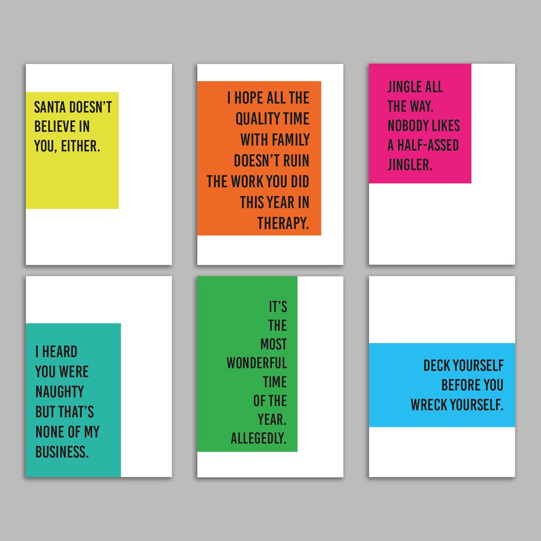 24 Edgy Christmas Cards for 2023 in 6 Colorful Snarky Holiday Designs ...