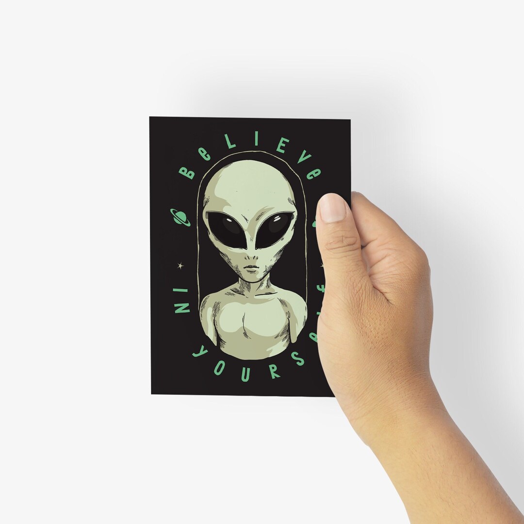 Alien Believe in Yourself Greeting Cards - Boxed Set of 24 Encouraging ...