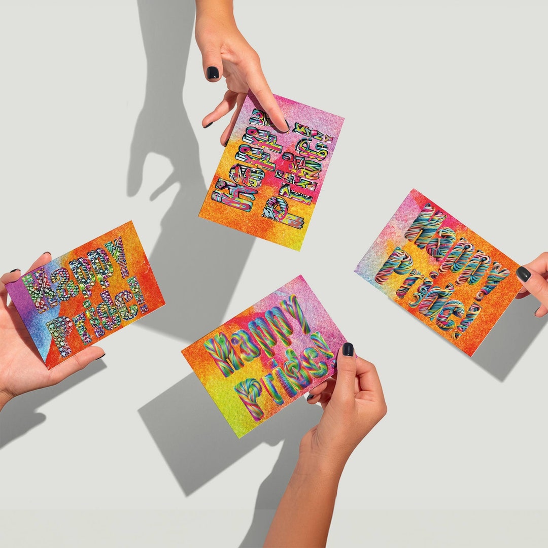 24-pack Abstract Happy Pride Cards, Colorful & Artistic Queer Greetings ...