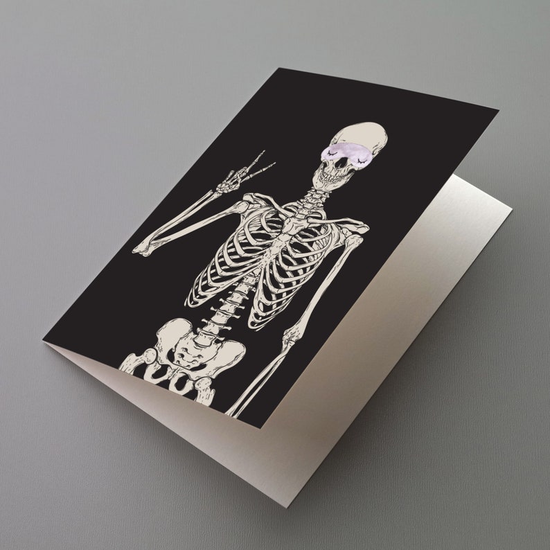 24 Hipster Skeleton Blank Greeting Cards Skeletons Wearing | Etsy