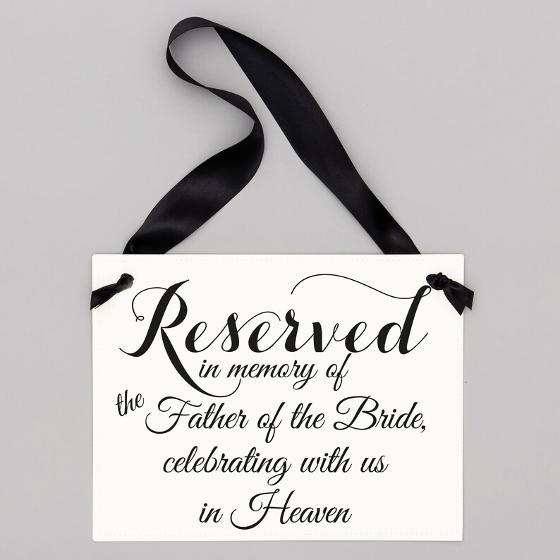 Father of the Bride Memorial Sign Reserved in Memory of - Etsy