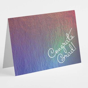 24 Iridescent Graduation Cards, Modern Holographic Luminous Grad ...