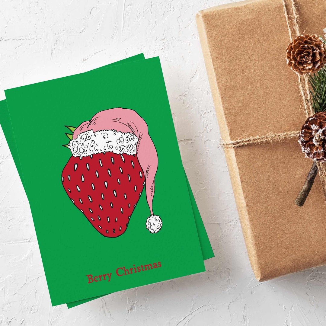 24 Berry Christmas Cards With Envelopes - Funny Holiday Greeting Cards ...