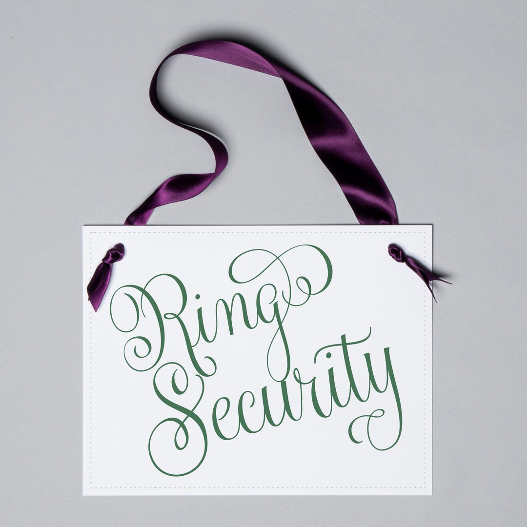 Ring Security Sign for Wedding Ring Bearer | Accessory for Ceremony - Etsy