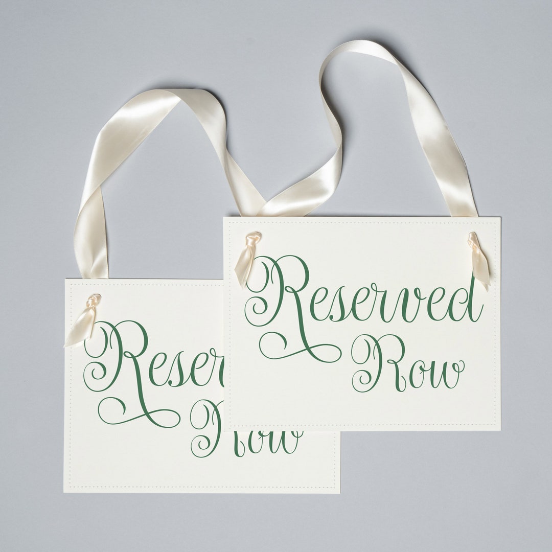 2 Reserved Row Signs | Whimsical Script Wedding Signage RR23D - 3153 - Etsy