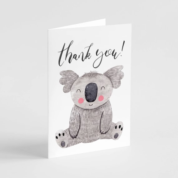 24 Koala Thank You Cards Party Animal Birthday Thanks | Etsy