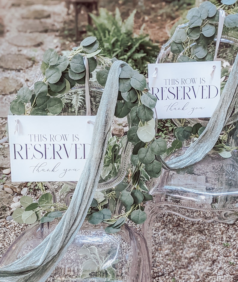2 Reserved Signs for Wedding Chairs or Church Pews this - Etsy