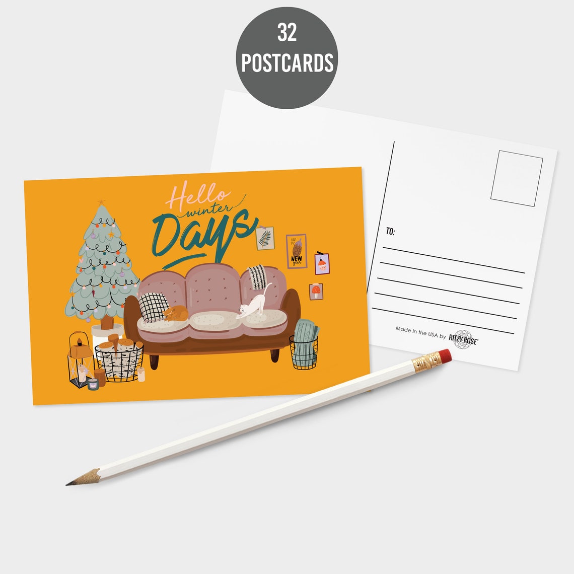 32 Retro Winter Postcards Vintage Inspired Holiday Post Cards - Etsy