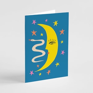 24-pack Celestial Greeting Cards, Whimsical Woodblock Style Sun and ...