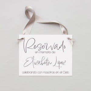 Reservado Memorial Sign - Personalized in Loving Memory of [custom Name ...