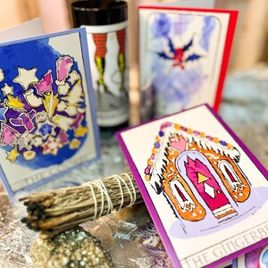24 Tarot Inspired Christmas Cards Colorful Cosmic Illustrations With ...