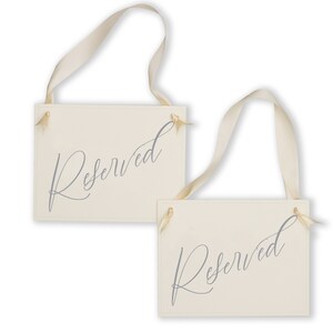 Set of Two Reserved Signs for Chair or Pew at Wedding Ceremony ...