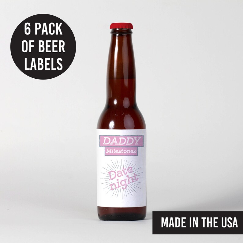 Girl Dad Daddy Milestones Beer Bottle Labels 6 Dad To Be | Etsy