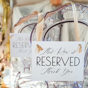 2 Reserved Row Signs - Formal Wedding Ceremony Seat Signage RR23C ...