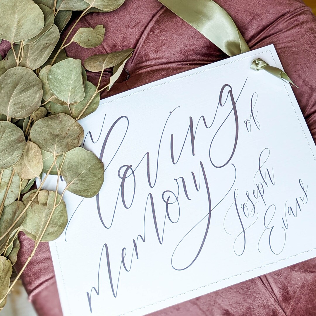 In Loving Memory of Chair Sign | Personalized Name Memorial Banner for ...