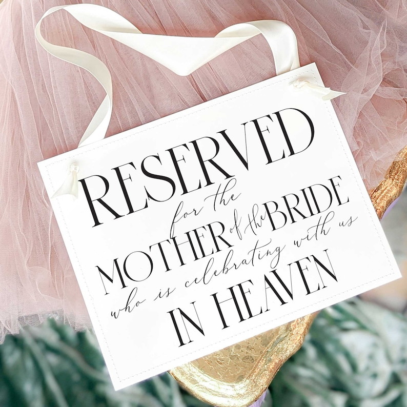 Mother of the Bride Memorial Sign for Wedding Chair Banner - Etsy