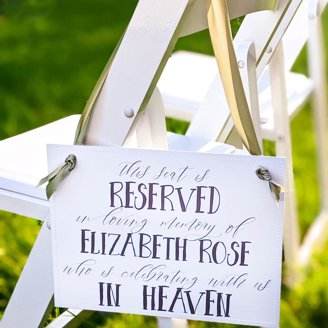 Reserved in Memory of Banner – Personalized Chair Decor With Name ...