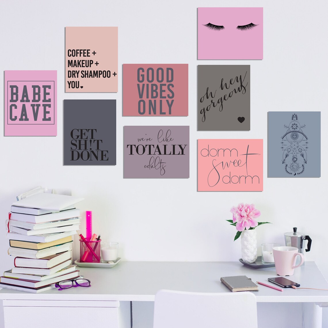 9 8x10 Dorm Room Wall Prints Unframed Artwork Bohemian Girls | Etsy