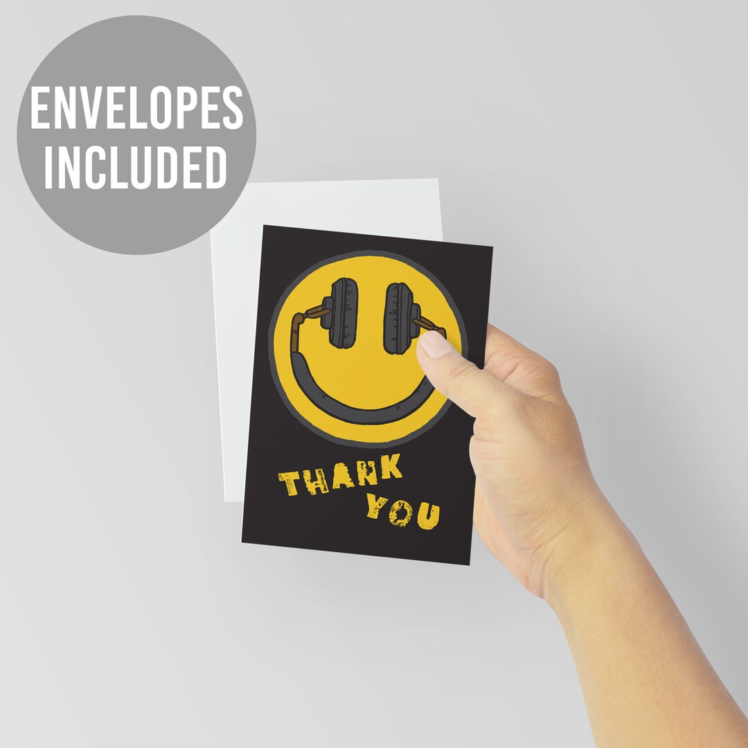 24-pack Retro Music Thank You Cards – Cool Headphones Design for Music ...