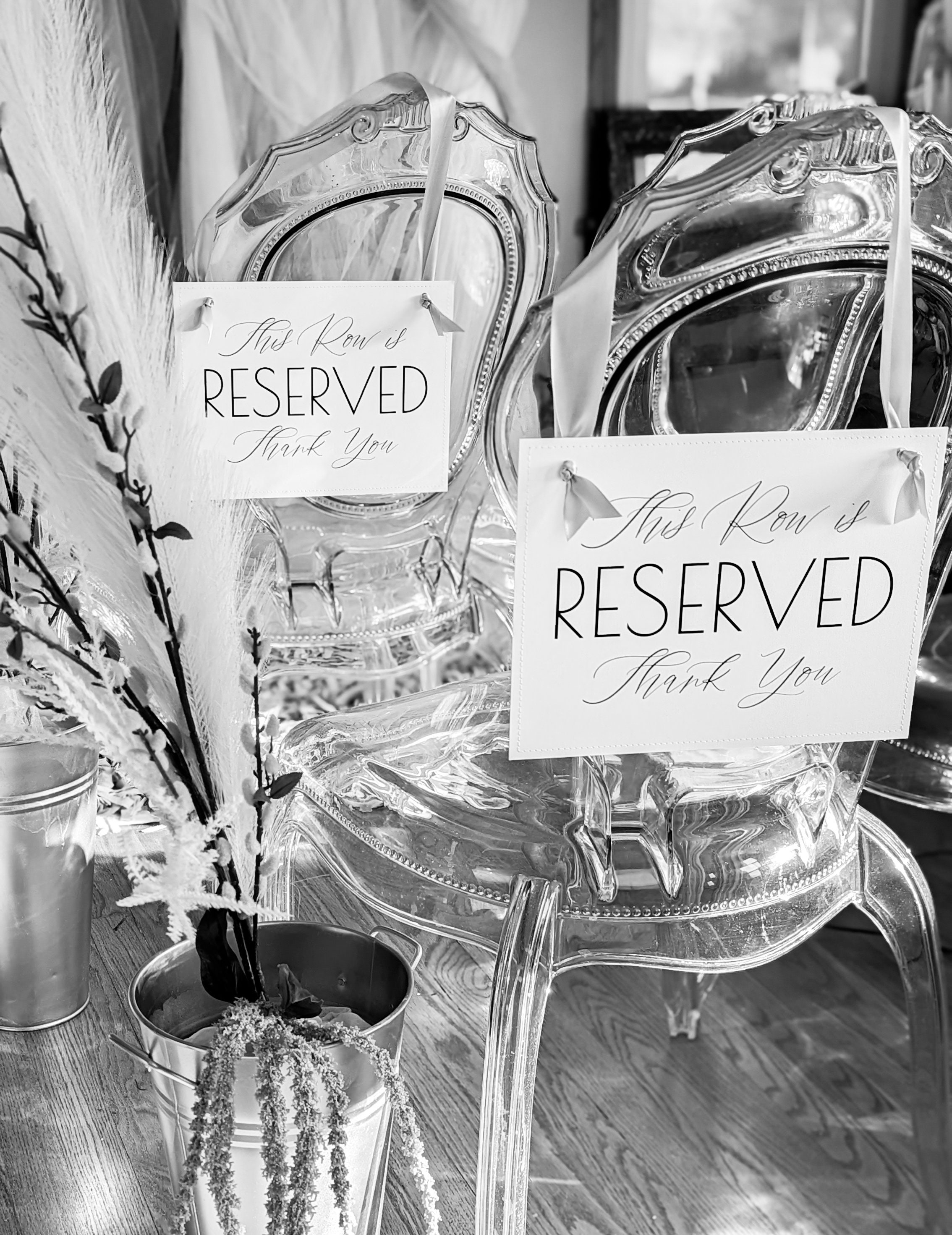 2 Reserved Row Signs - Formal Wedding Ceremony Seat Signage RR23C ...