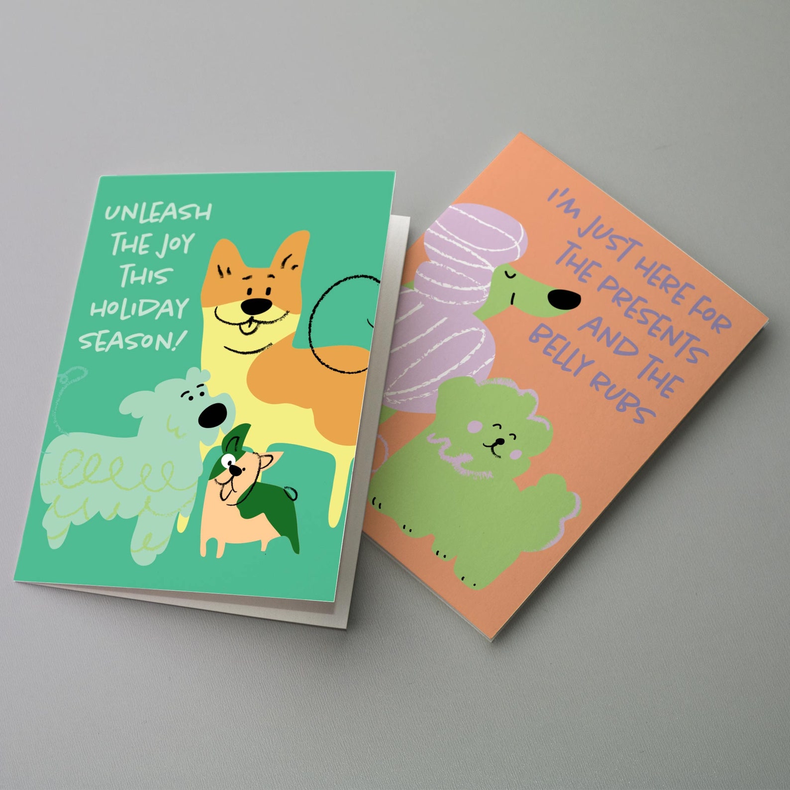 24 Funny Dog Christmas Cards With 6 Whimsical Humorous Illustrations ...