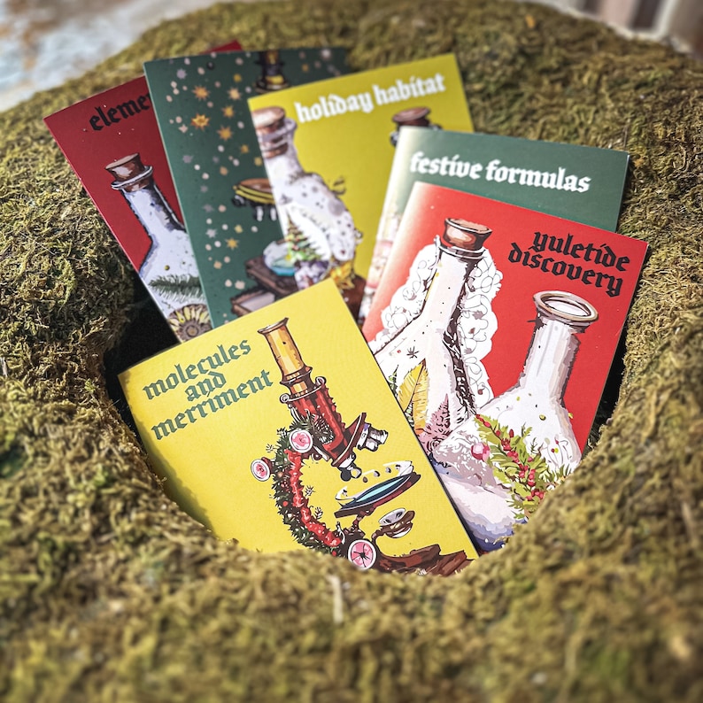 24 Scientist Christmas Cards in 6 Vintage Laboratory Styles With ...