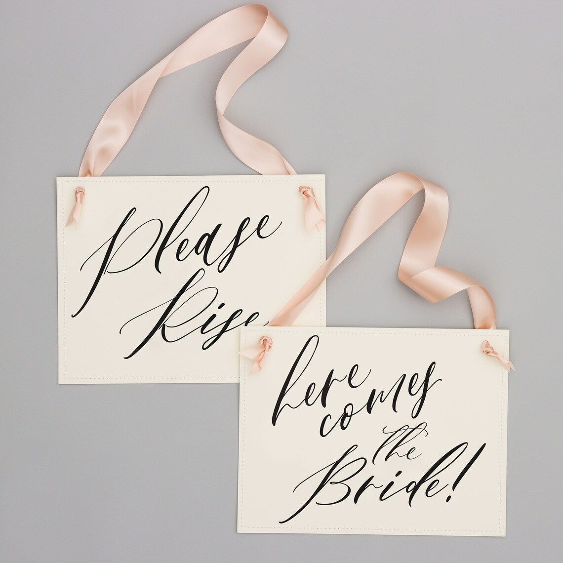 Wedding Processional Sign Package - "here Comes the Bride" & "please ...