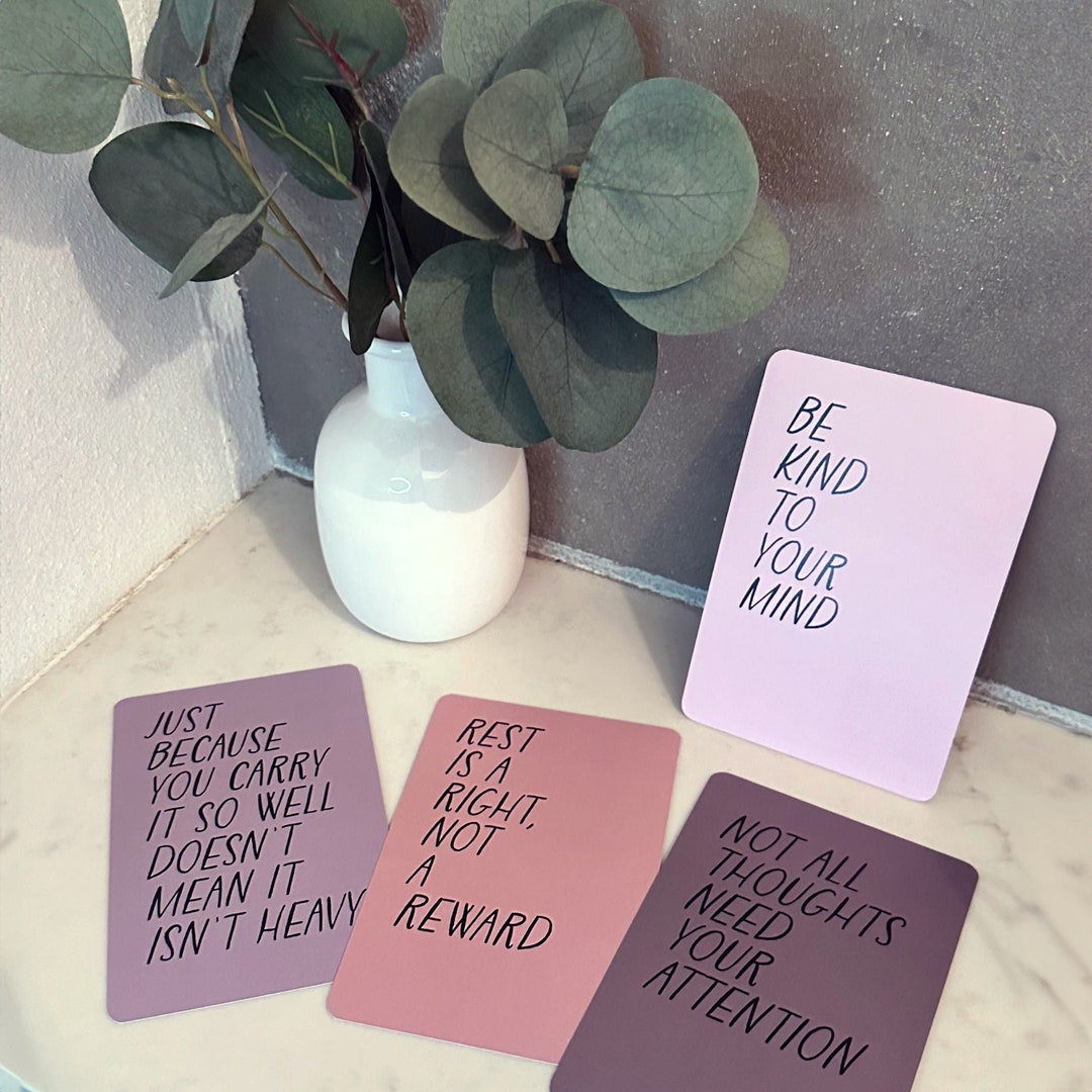 Deck of 16 Affirmation Cards - 4x6 Inspirational Quotes for Self-care ...