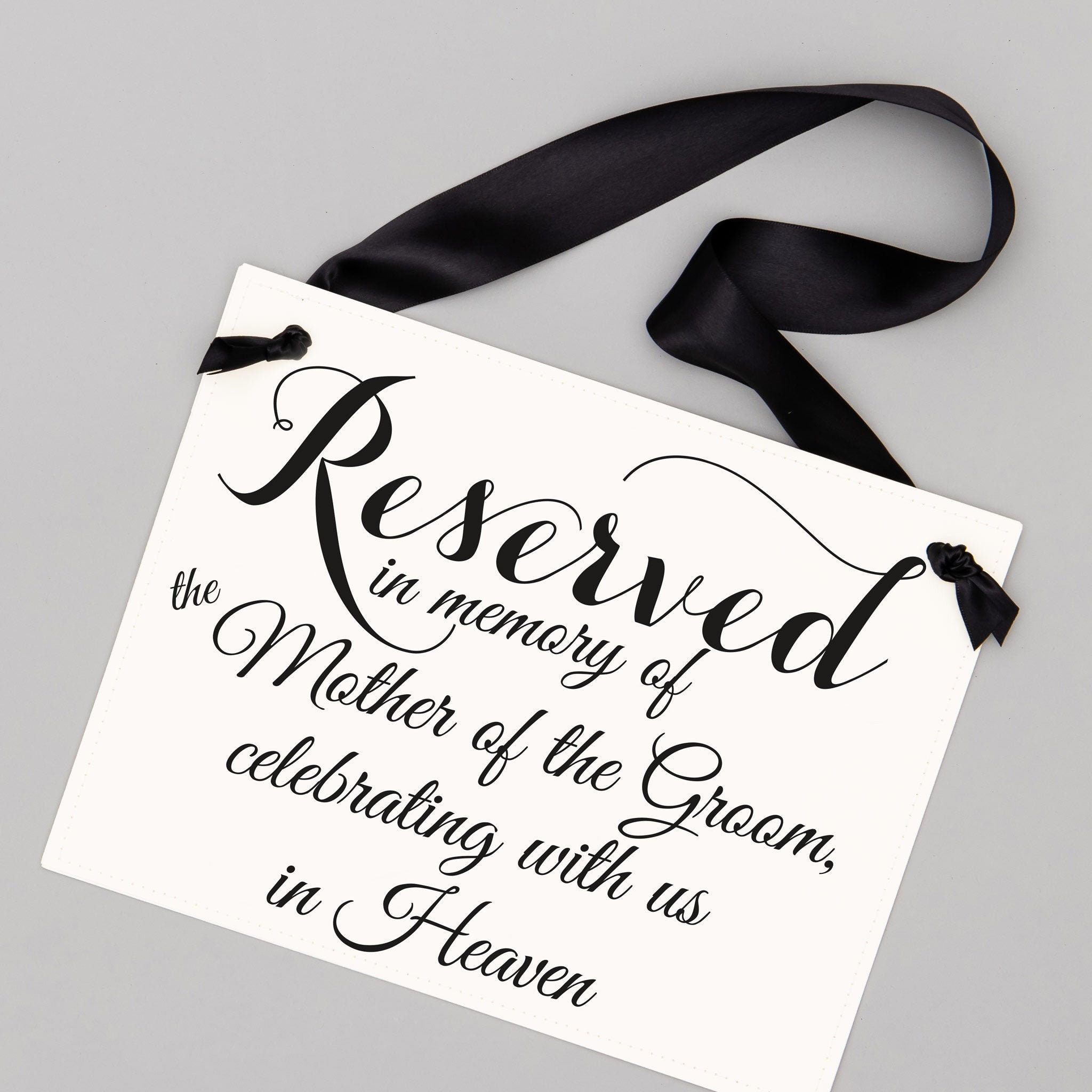 Mother of the Groom Memorial Sign Reserved in Memory of Celebrating ...