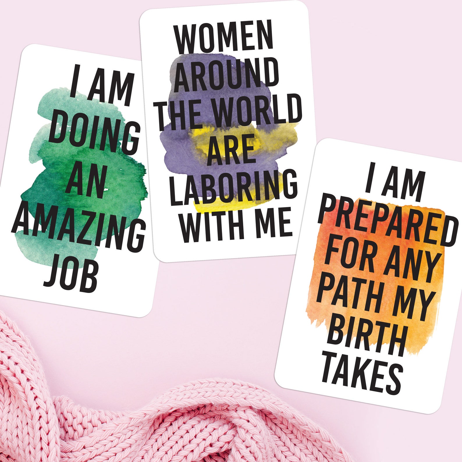 16 Labor Affirmation Cards Set of Positive Statements for Mother ...