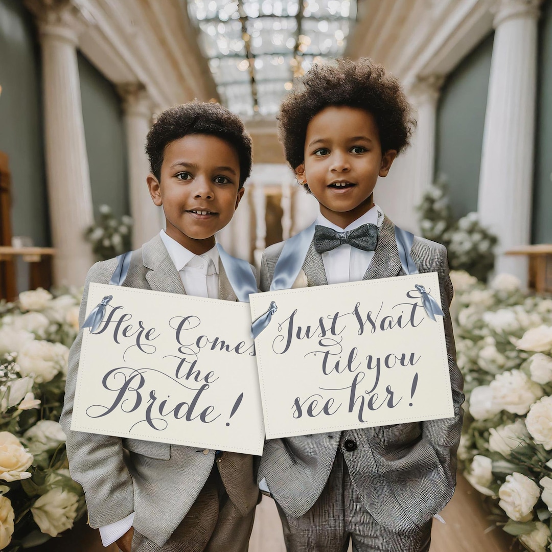 Wedding Procession Signs Set for Flower Girls & Ring Bearers - 'here ...