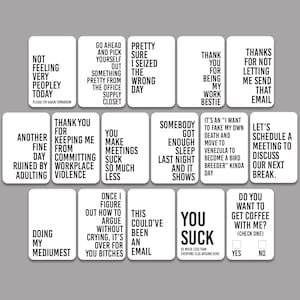 16 Funny Workplace Mantras, Hilarious Coworker Cards, Deck of Cheeky ...