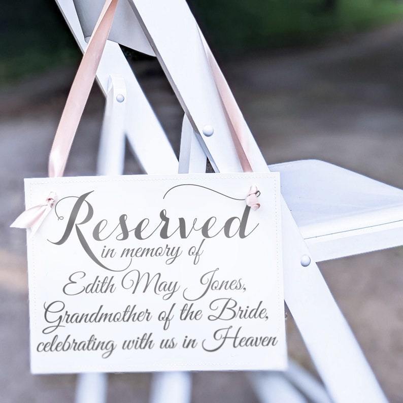 Personalized Memorial Sign Reserved in Memory of Name - Etsy