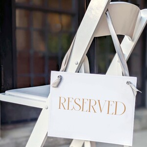 Reserved Sign for Wedding | Seating Chair Signage for Events | Paper ...