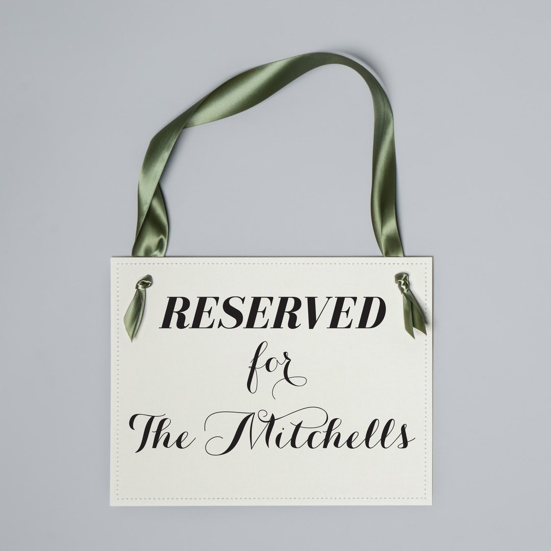 Reserved Seat Sign Personalized Banner | Hanging Handmade Sign ...