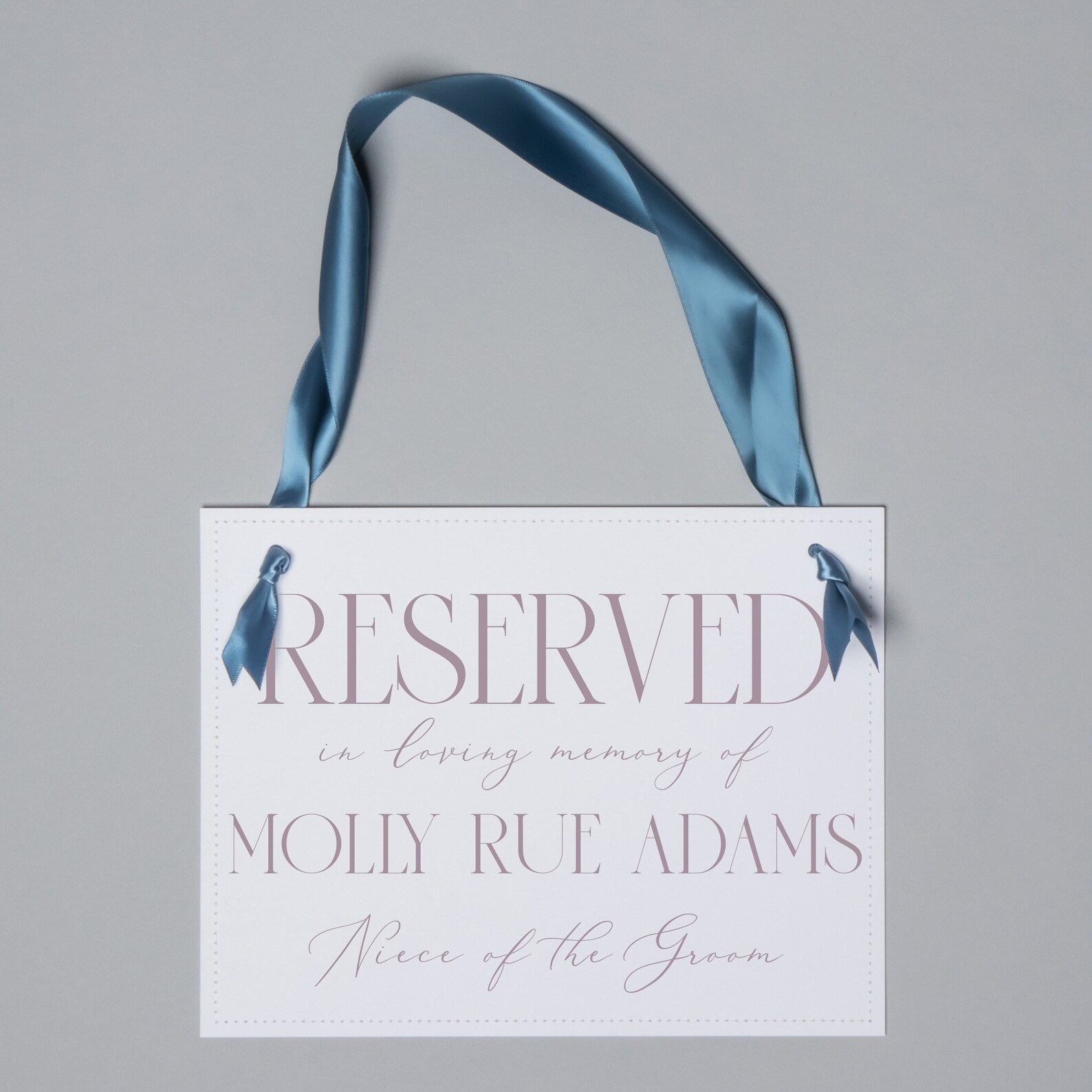 Personalized Reserved in Loving Memory of Name and Relationship Seat ...