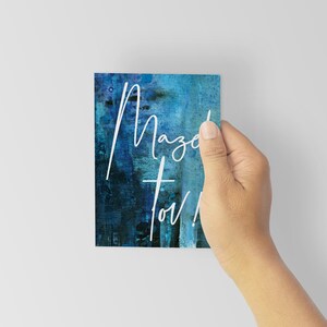 24-pack Blue Modern Mazel Tov Cards, Art-inspired Celebration Notes ...