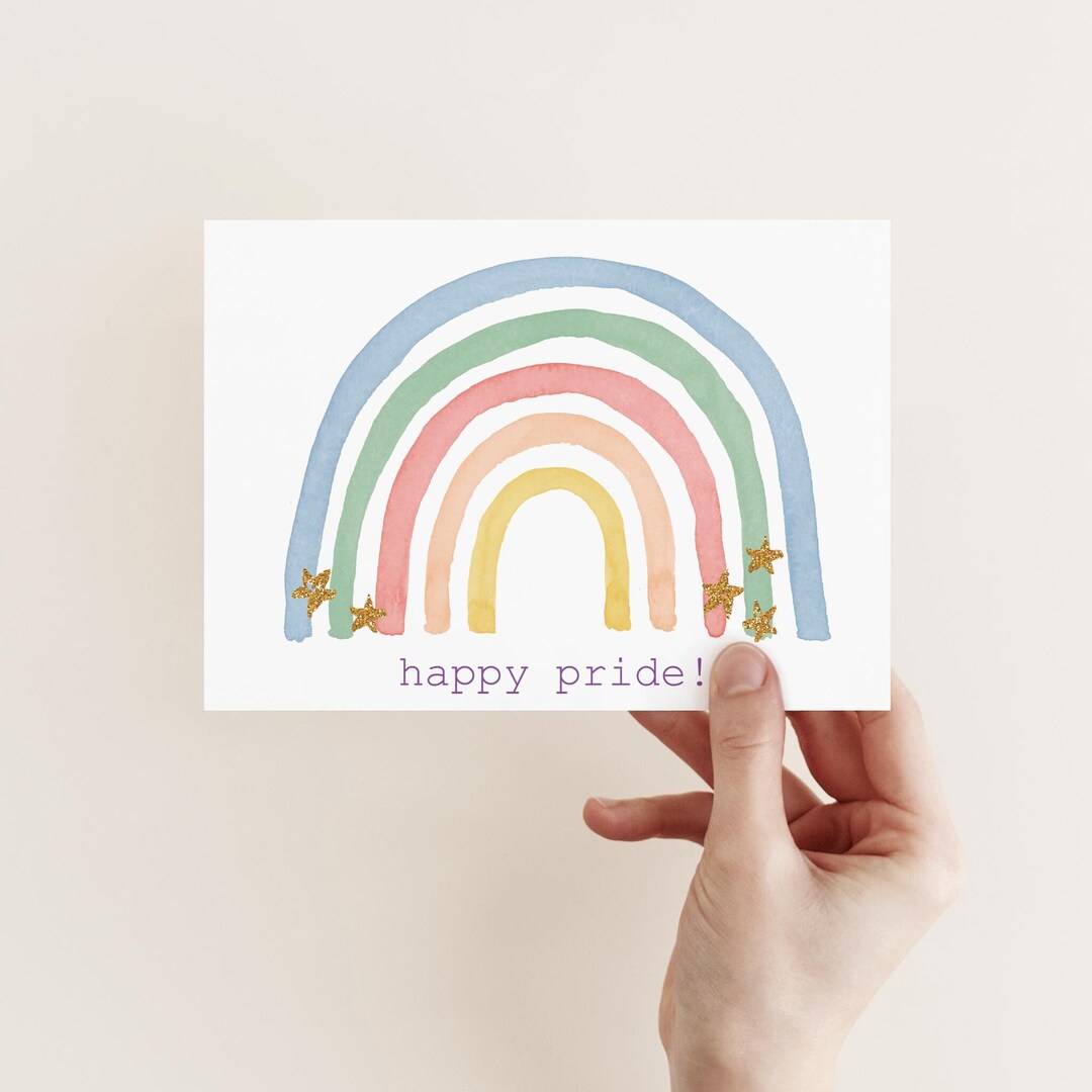24-pack Happy Pride Cards Envelopes Pastel Rainbow Greetings for LGBTQ ...